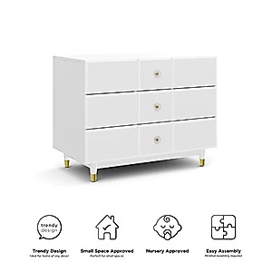 Little Seeds Aviary 3-Drawer Dresser with Gold Hardware, White
