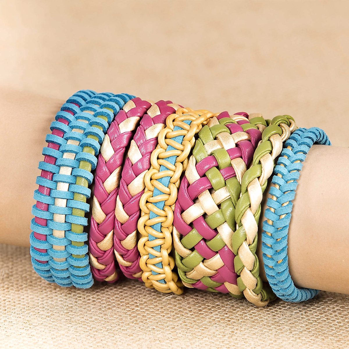 Craftabelle – Suede, Braid, & Leatherette Creation Kit – Bracelet Making Kit – 25pc Jewelry Set with Colored Straps – DIY Jewelry Kits for Kids Aged 8 Years +