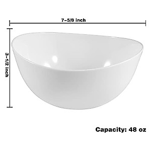 Tiawudi 10 Pack Large Salad Bowls, 48oz Plastic Serving Bowls for Salad, Ramen, Noodles, Soup, Oatmeal, Cereal, Snack, Popcorn, Kitchen Bowls, Microwave Safe