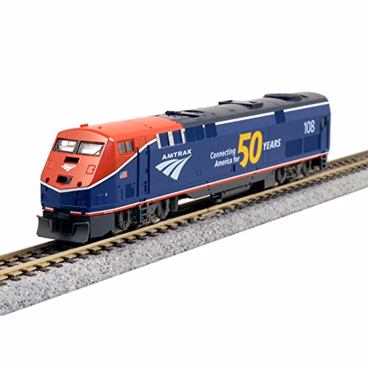 Kato N Scale GE P42 Genesis Locomotive (DCC Equipped) Amtrak 108 (Phase VI/50th)