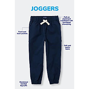 The Children's PlaceThe Children's Place Boys Stretch Pull On Jogger PantsStandardFlax/Tidal 2 Pack10