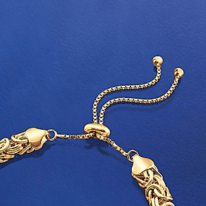 Ross-Simons 18kt Gold Over Sterling Silver Byzantine Bolo Bracelet