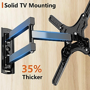 Nuyoah Full Motion TV Wall Mount for Most 26-55 Inches LED OLED 4K TVs, TV Brackets for Wall Mount Swivel Tilts Extension with Perfect Center Design, Articulating Mount Max VESA 400x400mm Up to 77lbs