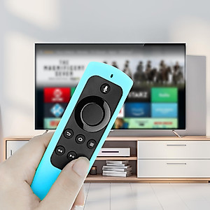 TOKERSE 2 Pack Glow FireStick Remote Cover 1st Gen, Silicone Protective Sleeve Case Cover Compatible with Fire TV (2017 Edition) (2nd Gen) / Fire TV Stick 1st Gen Remote Glow in The Dark - Blue Green