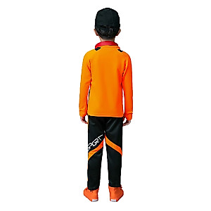 Hiheart Boys Quick Dry Long Sleeve Jogger Set 2 Piece Athletic Tracksuit Orange 6-7
