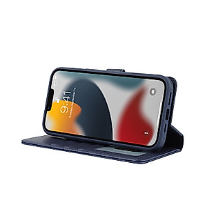 Cavor for iPhone 13 Pro Wallet Case for Women Men,Compatible with Magsafe Case,for iPhone 13 Pro Phone Case Wallet with Card Holder and Stand, Detachable Magnetic Leather Flip Cover,Blue