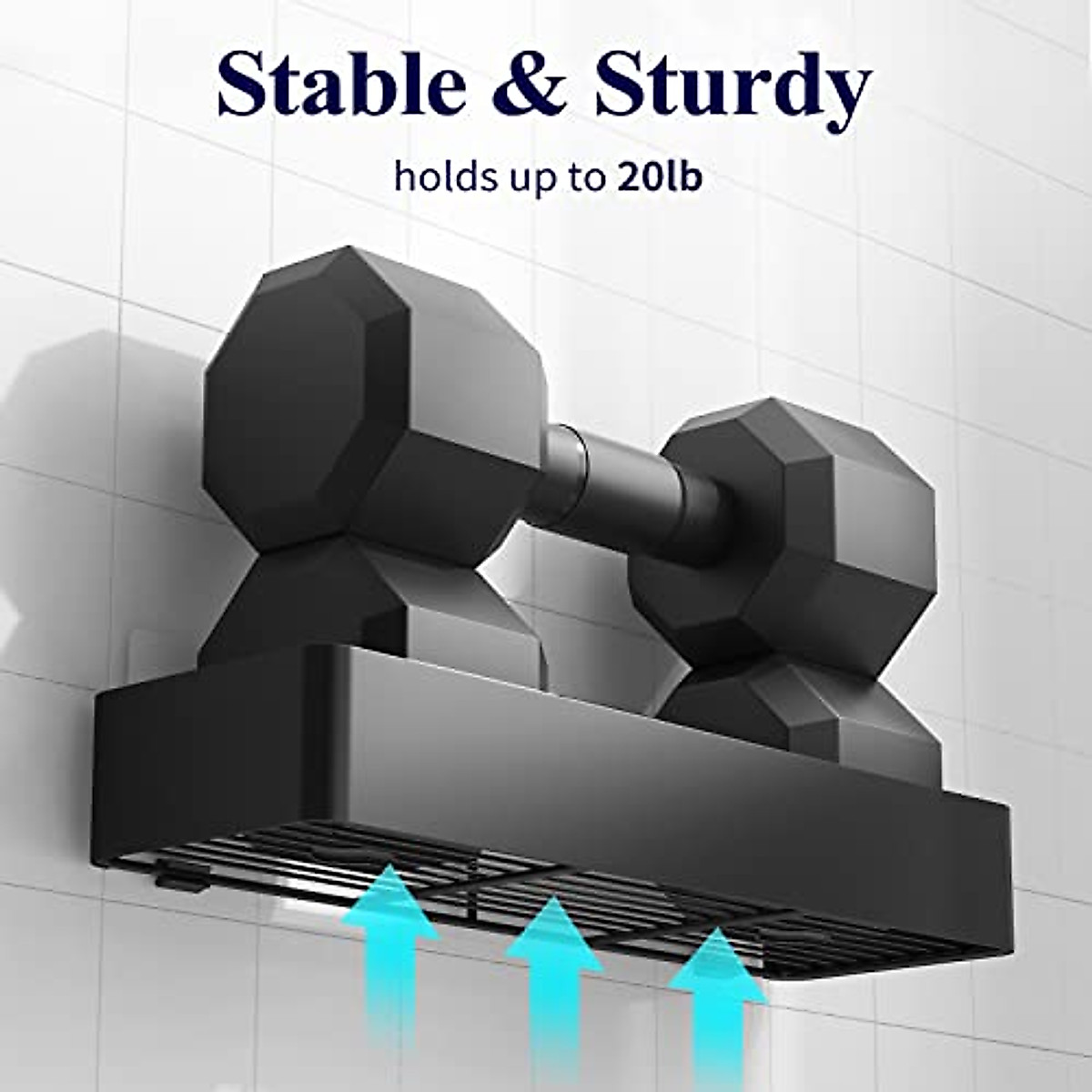 Kitsure Shower Caddy - 2 Pack 2 Soap Holder Rustproof Shower Organizer Drill-Free Shower Shelf inside Shower Large Capacity Durable Stainless Steel Shower Rack 4 Hooks Black ‎4.9Inchx15.7Inchx2.4Inch