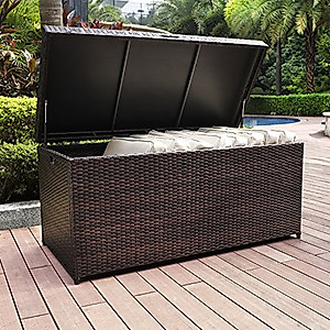 Crosley Furniture CO7300-BR Palm Harbor Outdoor Wicker Storage Bin, Brown