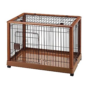 Richell Wood Mobile Pet Pen 940, Autumn Matte Finish