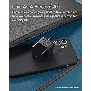 ZMI zPower Turbo Cube PPS 33W GaN Ultra Compact USB Type C (USB C) PD 3.0 Power Adapter Compatible w/iPhone iPad Android Requiring 30W/20W or Less Power, Non-Folding Fixed Prongs, Cable Not Included