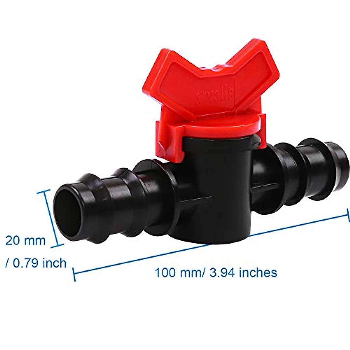 URATOT 6 Pieces Drip Irrigation Switch Valve 3/4 Inch Valve for 20mm Irrigation Tube, Hose Connectors Barbed Valve Suitable for Agricultura Garden