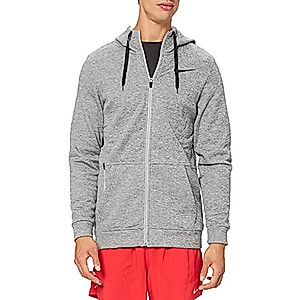 Nike Men's Therma Full-Zip Training Hoodie (XX-Large, Dark Grey Heather/Black)