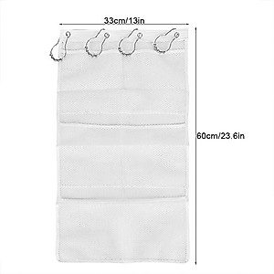 TOPINCN 6 Pockets Bath Toy Organizer Mesh Wall Hanging Shower Bag Quick Dry Home Bathroom Storage Holder