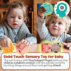 KLT Baby Blocks 12 Pcs-Baby Toys for Toddler Baby Girl Boy 0-3-6-9-7-8-12-18 Months-Soft Stacking Building Blocks-Montessori Infant Teething Chewing Toy-Squeeze Sensory Toys-Newborn Baby Bath Toy