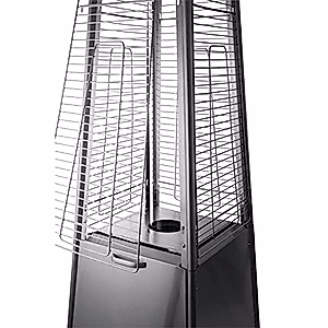 JAK BBQ J 6000 Pyramid Patio Heater 42,000 BTU Pyramid Flame Patio Outdoor Heater with Cover Glass Tube Steel Propane Heater with Wheels outdoor heater