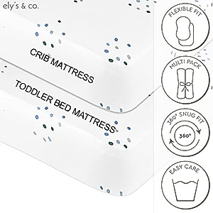 Ely’s & Co. Crib Sheet 1-Pack Combed Jersey Cotton for Baby Boy — (Blue Raindrops)