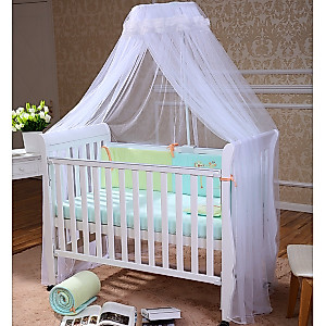 Toyvian Bed Canopy Net Baby Mosquito Net Girls Bed Tent Crib Mosquito Net, Lace Net Thicken Hanging Bed Canopy Easy Installation Mesh Net for Home Kids Room (White)