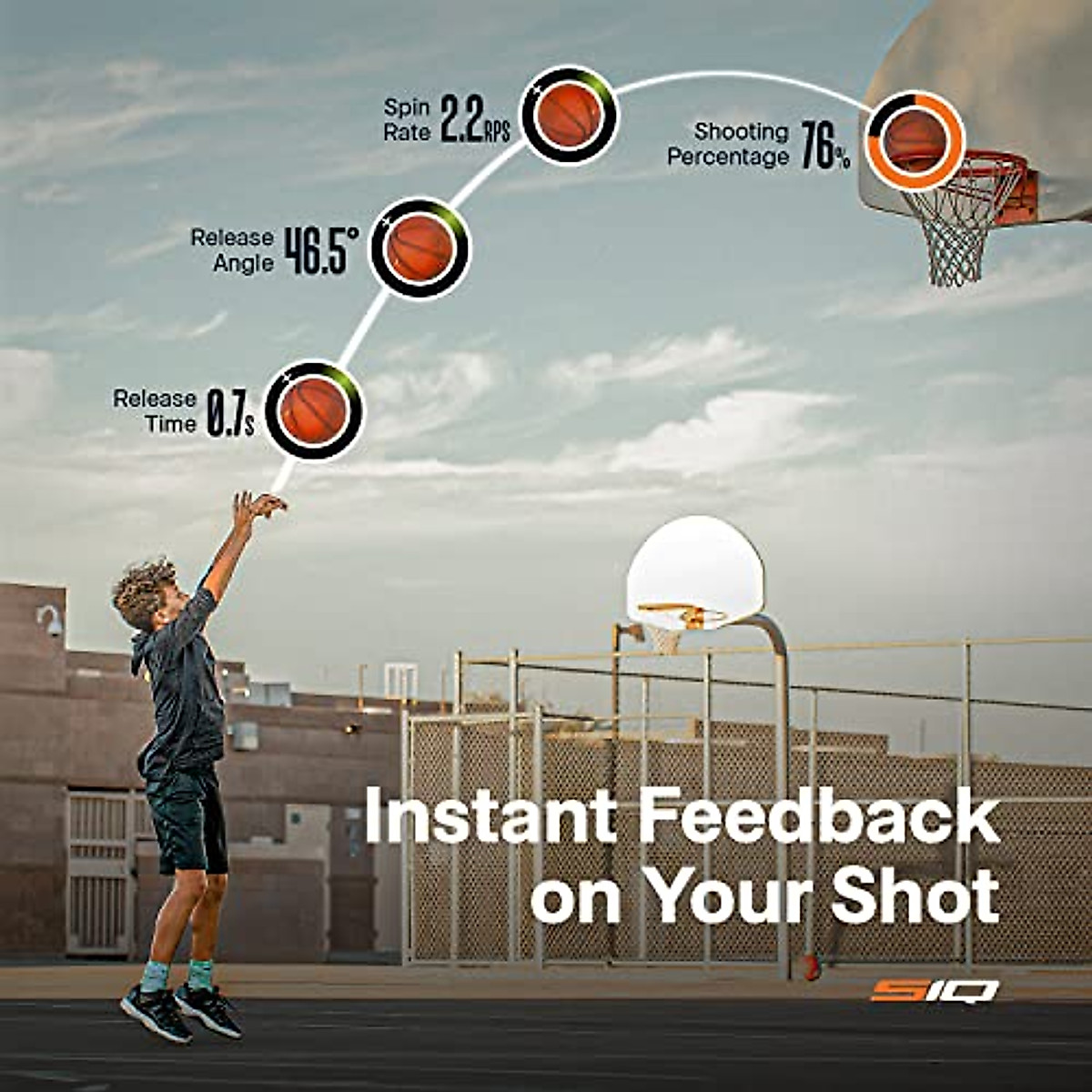 SiQ Smart Basketball, App, and Sensor | Shoot Better Now – Proven Results. Kids to Pro | Next-Gen AI Shot Analyzer, Realtime Shooting Coaching, Pro Leather Ball - ‎Men’s Size 7 + 12M Subscription
