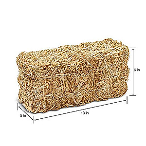 FloraCraft Decorative Straw Bale 5 Inch x 6 Inch x 13 Inch Natural