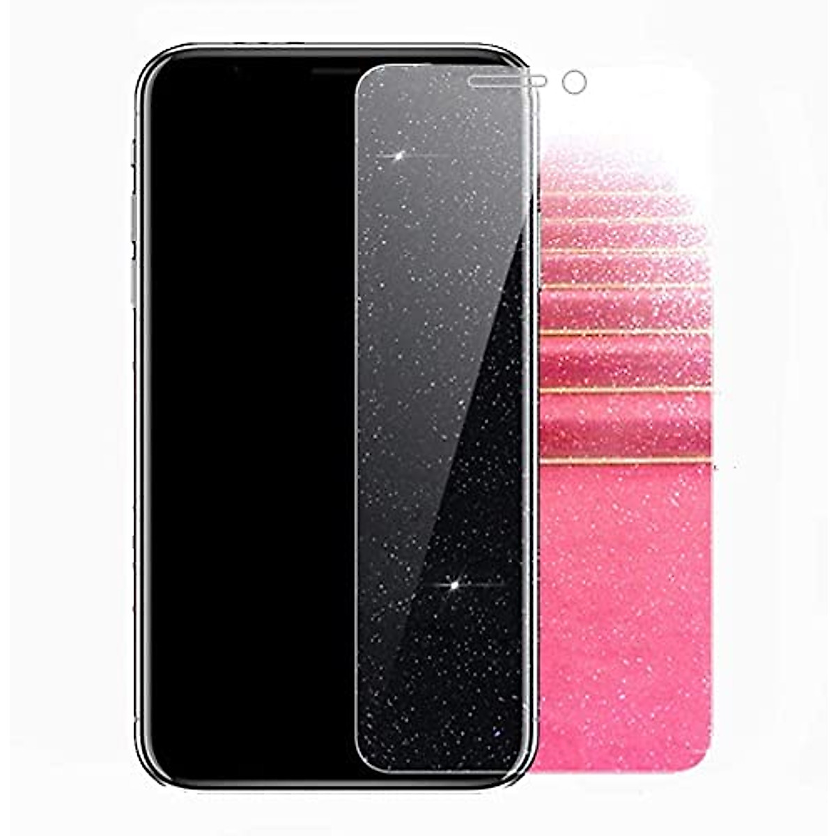 WIRIXSYD 2PCS Glitter Screen Protector suit for iPhone 14 Pro max, Diamond Bling Shiny Sparkling Tempered Glass Suit for iPhone 14 pro max 6.7 Inch