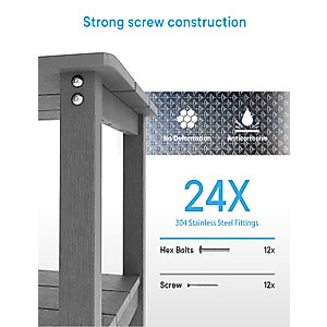 MXIMU Outside Adirondack Square Side Table, Weather Resistant Patio Table, Outdoor End Tables for Backyard, Pool, Indoor Companion, Front Porch