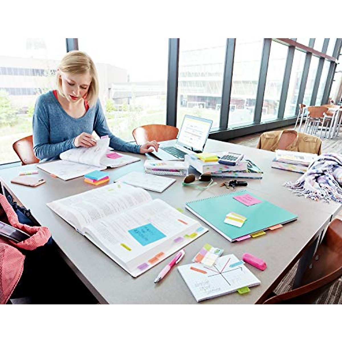 Post-it Tabs Value Pack, Asst Primary Colors, 1 in and 2 in Sizes, 114 Tabs/Pack (686-VAD1)