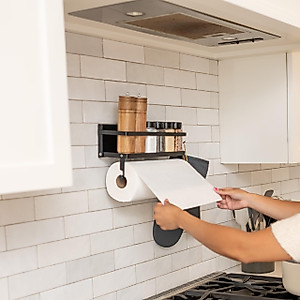 Magnetic Spice Racks for Refrigerator- Spice Rack Organizer with Iron Paper Towel Holder