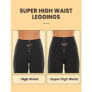 CRZ YOGA Women's Butterluxe Super High Waisted Biker Shorts 8 Inches - Over Belly Workout Yoga Short Leggings Black Small