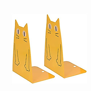 Bookends Cute Cat Metal Book End Non-Skid Bookend Office & Bookshelf Decorative Book Stopper for Holding Books Organizer Bookends for Heavy Books