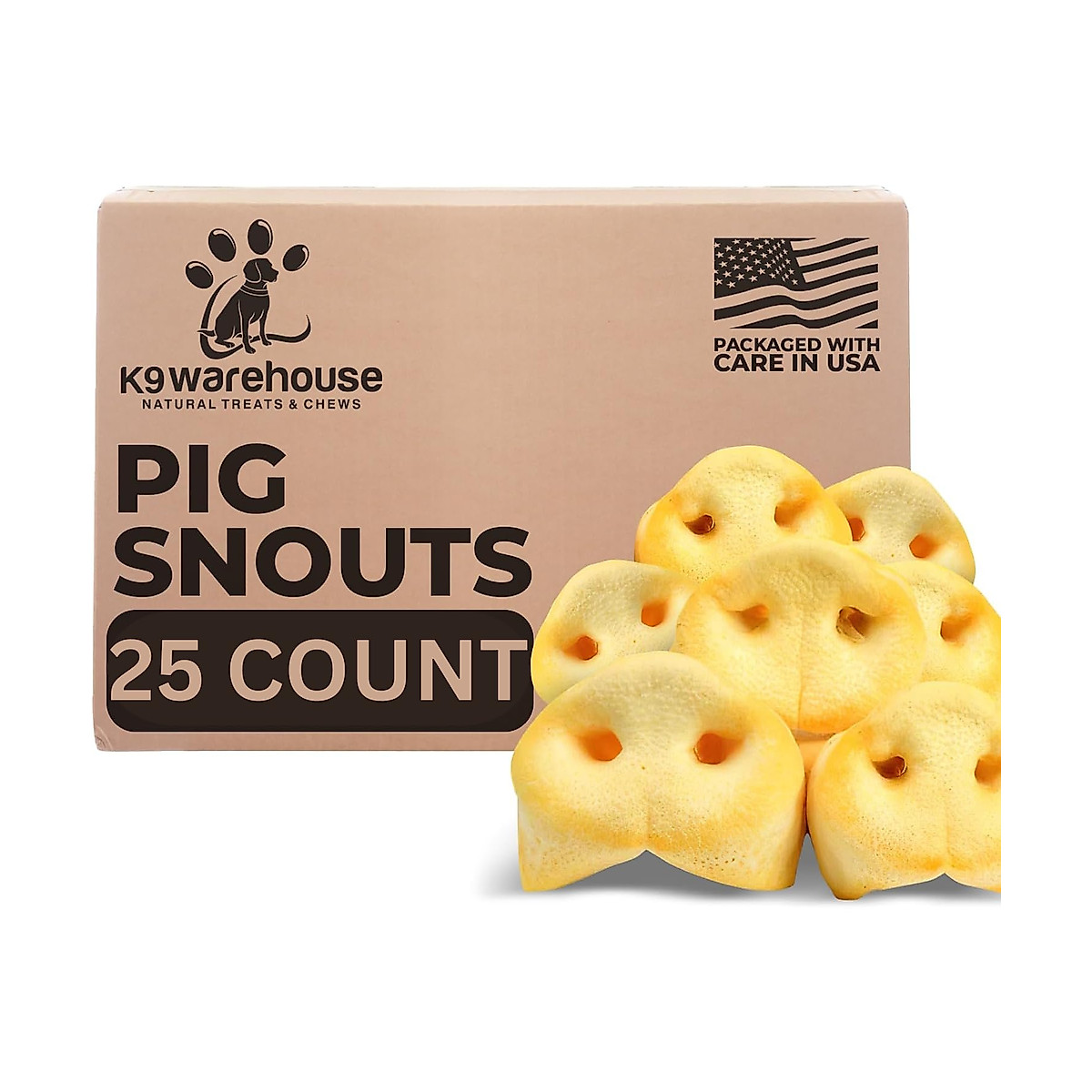 K9warehouse Pig Snout Puffs for Dogs - 100% Natural, Single Ingredient Treats - Grain and Rawhide Free Chews - Rich in Omega 3 - Promotes Healthy Teeth and Gums - High in Protein - Best for All Breeds