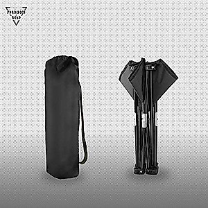 Forbidden Road Camping Stool Portable Footrest for Hiking Fishing Backpacking Beach Travel - Capacity 220lbs (Black, 14.17 * 11.8 inch)