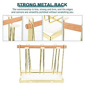 Kichvoe Cup Drying Rack Stand, Upside down Metal Glass Mug Draining Holder Organizer Hanging Shelf Drinking Glass Drainer Stand with Tray