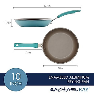 Rachael Ray Cook + Create Nonstick Frying Pan/Skillet, 10 Inch, Agave Blue