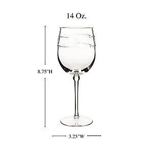 Juliska Isabella Acrylic Wine Glass, Acrylic Glass - Clear Acrylic, Embossed Drinking Glass