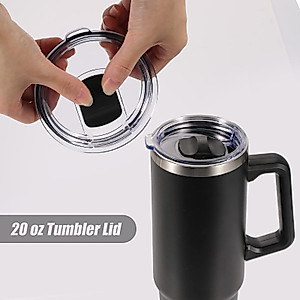 20oz Magnetic Tumbler Lid with 2 PCS Magnetic Slider Replacement, Magnetic Tumbler Replacement Lid Compatible with Yeti Rambler Old Style Rtic Ozark Trail