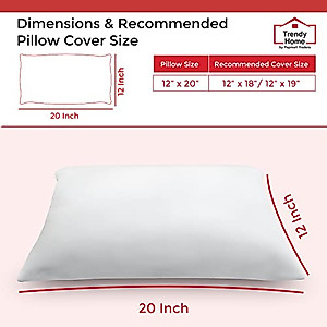 Trendy Home 12x20 Throw Pillow Insert (pack of 2, White), Bed and Couch Pillows Stuffer Hypoallergenic, Lumbar Support Decorative Home Outdoor Pillow Filler (Non Woven, 2 Pack)