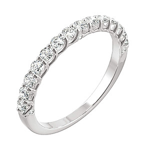 14K White Gold 2mm Round Moissanite Trellis Wedding Band-size 7 0.45cttw DEW by Charles & Colvard