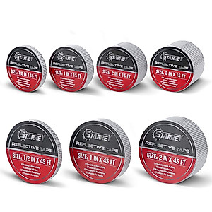 STARREY Flexible Reflective Tape White Silver 2 Inch X 45 Feet High Intensity Grade DOT-C2 Safety Tape Waterproof Conspicuity Trailer Reflector