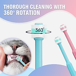 Pawsitive Vibes Pet Dental Care Kit | Cat Finger Toothbrush | Small Dogs & Cats | Secure Grip Thumb Brushes | Gentle Silicone Bristles | Anti-Bite & Extended Design