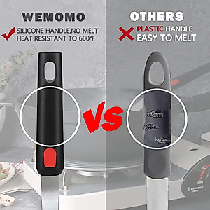 Silicone Spatula Turner Set, 600°F Heat Resistant Kitchen Spatulas for Nonstick Cookware, BPA Free Cooking Utensils, Non Scratch Flexible Thin Edge Rubber Spatula Set for Flipping Fish, Eggs, Pancake