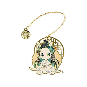 Heaven Official's Blessing Tian Guan Ci Fu Bookmark, Metal Hollowing Bookmark,Classical Vintage Chinese Style Bookmark(C)