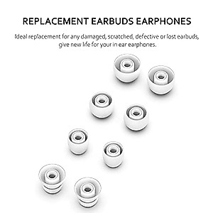 8pcs Replacement Earbuds Silicone Ear Buds Tips Compatible with Beats by dr dre Powerbeats Pro Wireless Earphones (White)