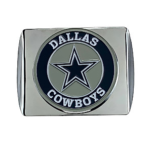 Dallas Cowboys NFL Chrome Hitch Cover with 3D Colored Team Logo by FANMATS - Unique Round Molded Metal Design – Easy Installation on Truck, SUV, Car - Ideal Gift for Die Hard Football Fan