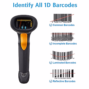 Symbol LS2208 General Purpose Handheld 1D Bi-Directional Laser Barcode Scanner, Black