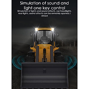 QIYHBVR Remote Control Construction Bulldozer Toy, 1/16 RC Bulldozer Toys for Kids Age 3 4 5 6 7 8, RC Construction Truck Vehicle Toys Xmas Birthday Gift