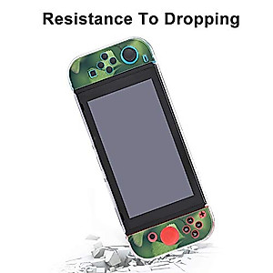 ERFGT Gin-Kgo Pat-Tern Case for Nintendo Switch with Screen Protector Slim Anti-Scratch Anti-Slip Protective Case Cover for Girls and Boys