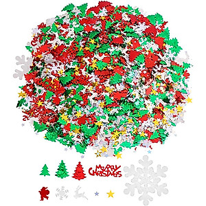 DIYASY Christmas Glitter Confetti,4800 Pcs/3.5 Oz Snowflake Christmas Tree Shape Color Confetti Sprinkles for Holiday Table Centerpiece Decoration