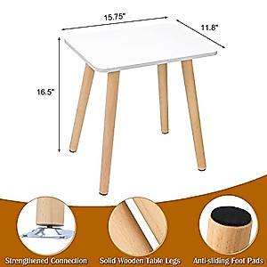Fixwal Side Tables, Small Table, White, End Table, Measuring 15.75" L x 11.8" W x 16.5" H, Simple Coffee Table, Accent Table, No-Tool Assembly