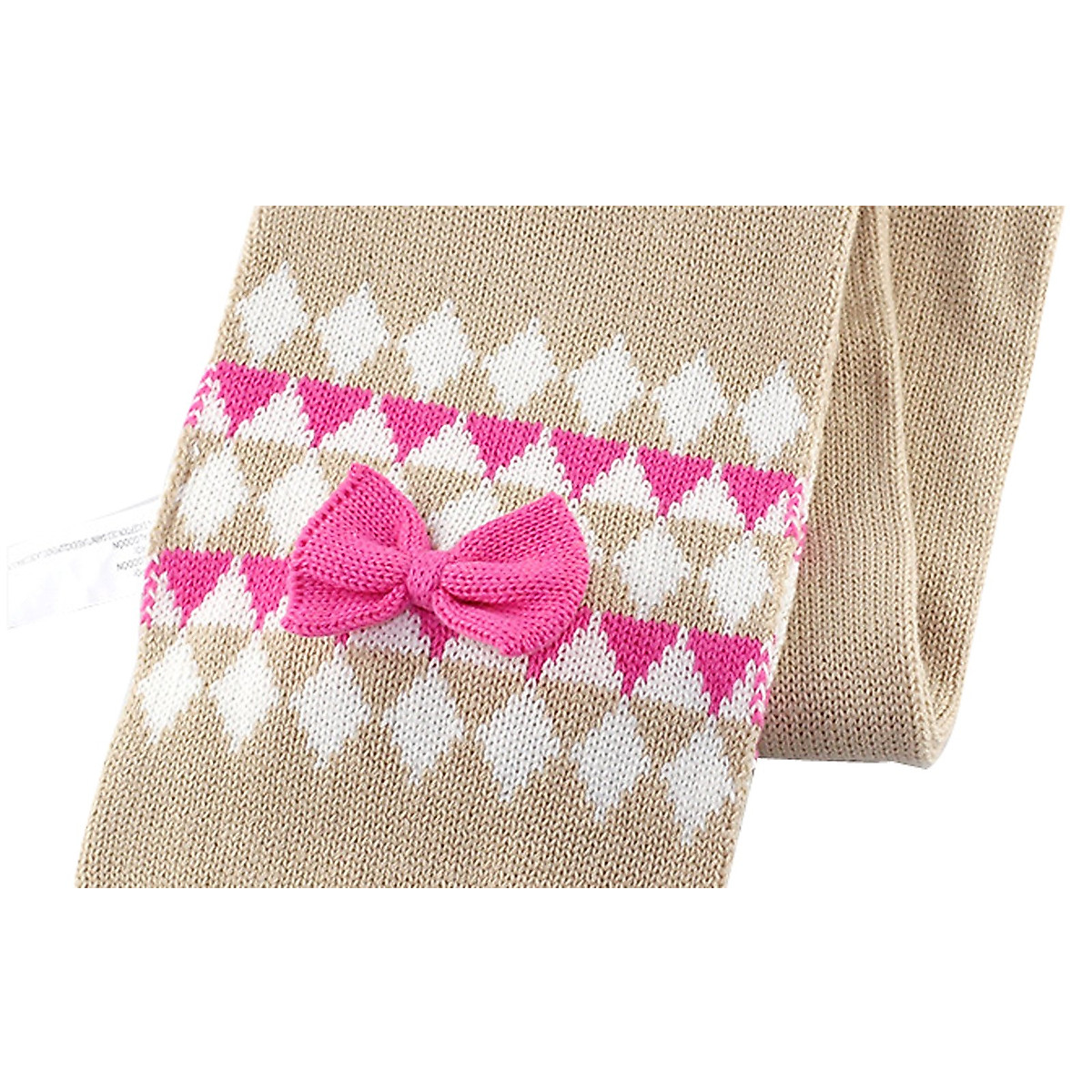 Ding Dong Baby Kid Girl Winter Knitted Bowknot Hat+Scarf+Gloves 3 Pieces Set(6-12M) Khaki