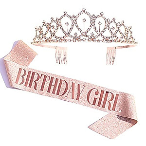 Maybenice Bride Hair Accessories Birthday Crown and Tiara with Comb Headband Glitter Hair Accessories for Wedding Party